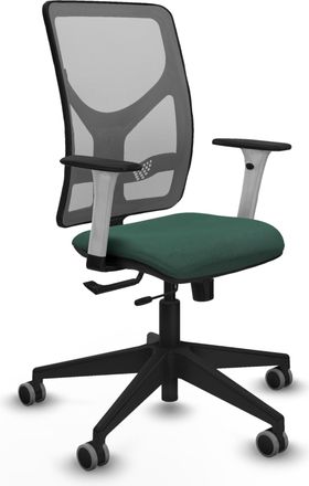 Piqueras y Crespo Gr&uuml;ner Drehstuhl mit wei&szlig;en und schwarzen Armlehnen, h&ouml;henverstellbare Lendenwirbelst&uuml;tze, ausgestattet mit Syncro/Traslack und Schneideschaum, Grau/F