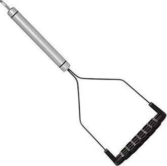 KitchenCraft Professioneller Kartoffelstampfer mit Edelstahlgriff, Nylon, Silber/Schwarz, 7.3 x 9.80 x 27.8 cm, 6 Einheiten