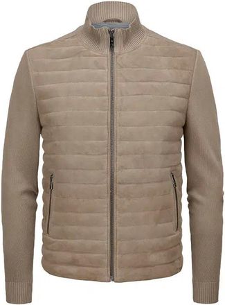 Milestone Herren Jacke beige uni mit Motiv