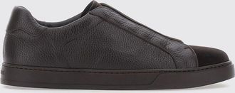 Doucal's Slip-on-Sneaker von aus Wolle und genarbtem Kalbsleder mit elastischen Schn&uuml;rsenkeln