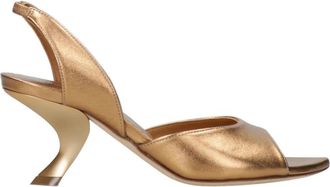 Vic Mati&eacute; Femme, Chaussures, Brun, Taille: 37 1/2 EU Sandales Slingback &agrave; Effet M&eacute;tallis&eacute;