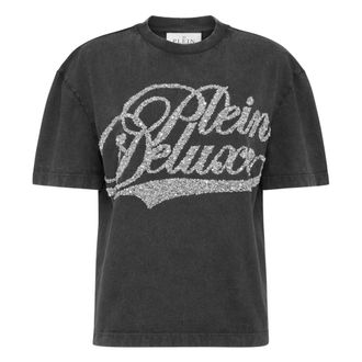 Philipp Plein Femme, Tops, Noir, Taille: 42 FR T-Shirt Signature