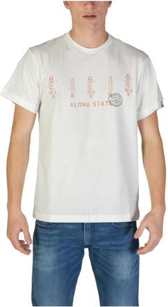 Replay Homme, Tops, Blanc, Taille: S Aloha State TShirt