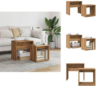 vidaXL Vidaxl - Satztische 2 Stk. Artisan-Eiche Holzwerkstoff - Satztisch - Satztische - Stapelbare Tische - Satz-Couchtisch