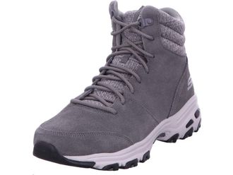 Skechers Damen Dlites Chill Flurry Kurzschaft Stiefel, Charcoal Suede Knit, 37.5 EU
