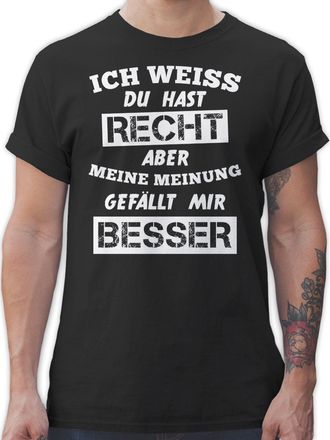 Shirtracer T-Shirt Herren - Spr&uuml;che Statement mit Spruch - Meine Meinung Besserwisser - XL - Schwarz - spruchshirts sprueche Sarcasm Shirts Spruchshirt spr&uuml;chen 