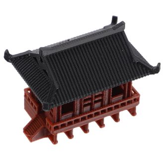 NUOBESTY Kleiner Asiatischer Pavillon Dekoration Miniatur Gartenornament aus Kunststein Mikro Landschaftsmodell f&uuml;r Aquarium Bonsai und Schreibtisch Antik Gest