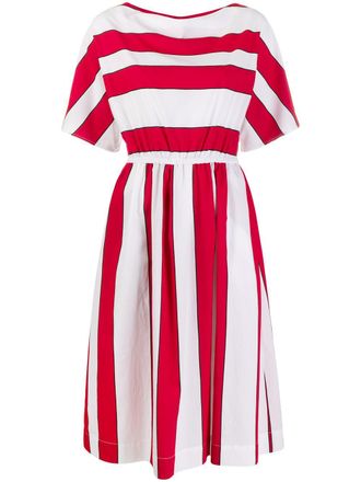Woolrich robe mi-longue Scully Stripe - Blanc