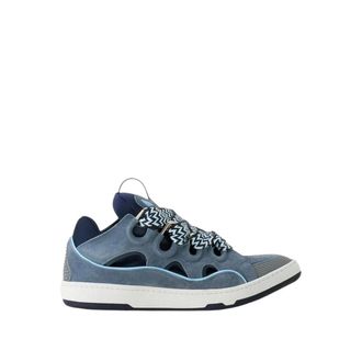 Lanvin Homme, Chaussures, Bleu, Taille: 42 EU Curb Leather Baskets