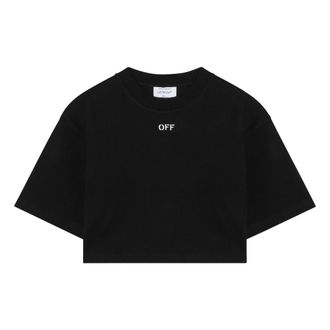 Off-white Schwarze T-Shirts und Polos Kurzarm - - Tops - Damen - Schwarzk - M