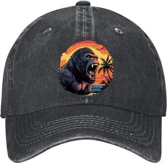 Generic Chapeau De Sport Singe Au Coucher du Soleil Casquette Trucker Unisexe Chapeau De Soleil Confortable Casquette De Baseball pour Entra&icirc;nements Plage P&ecirc;c