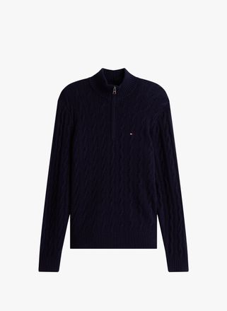 Tommy Hilfiger Pull col zipp&eacute; en laine m&eacute;lang&eacute;e