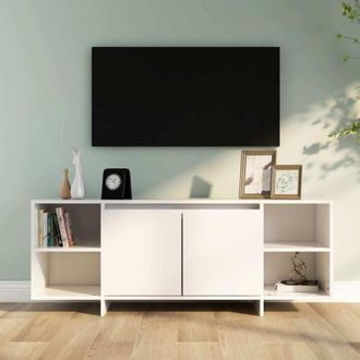 vidaXL Meuble tv blanc 130x35x50 cm bois ding&eacute;nierie