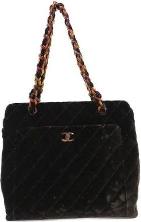 Chanel Sac bandouli&egrave;re en velours Pre-owned - Femme - Pre-owned - Noir - Taille: ONE Size