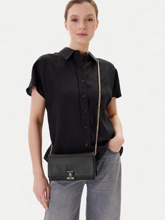 Tommy Hilfiger Handtasche Tommy Hilfiger Th Her Flap W/Chain AW0AW17403 Schwarz