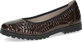 Caprice Caprice Damen Ballerinas aus Leder Rund, Braun (Bronce Croco), 40 EU