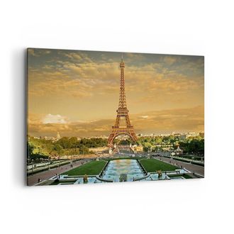 Arttor Bilder auf Leinwand 100x70cm Leinwandbild Eiffelturm Frankreich Paris Gro&szlig; Wanddeko Bild Schlafzimmer K&uuml;che Deko Wandbilder Dekoration Wohnzimmer Wall