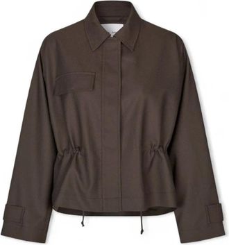 Samsøe & Samsøe Femme, Vestes, Brun, Taille: 40 FR Veste Minimaliste Café Noir Salixa