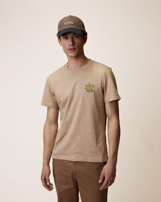 Faguo T-shirt imprim&eacute; beige coton recycl&eacute;