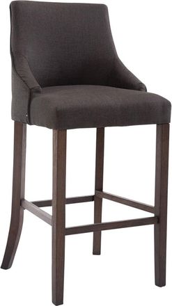 Clp Barhocker Innsbruck mit Stoffbezug I Barstuhl mit Holzgestell und integrierter Fußstütze I erhältlich, Farbe:dunkelgrau, Gestell Farbe:antik-dunkel