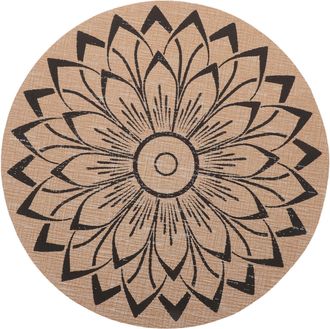 Lurrose DOITOOL Runde PVC Tischsets Hitzebeständig Wasserabweisend Boho Stil Platzdeckchen für Kaffee Esstisch Abwaschbare Untersetzer für Heiße Töpfe Vielsei