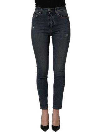 Dolce & Gabbana Womens Blue Cotton Stretch Skinny Denim Trouser Jeans Elastane