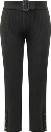 Courr&egrave;ges Femme, Pantalons, Noir, Taille: 40 FR Pantalon Capri en maille c&ocirc;tel&eacute;e