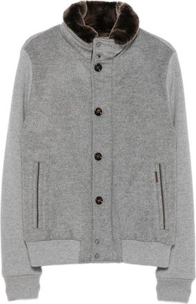 Moorer Faux-fur Collar Panelled Bomber Jacket