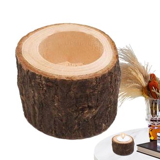 Generic Teelichthalter aus - dekorative Tischdekoration, Kerzenhalter aus Naturholz | Handgefertigtes Teelichthalter-Set, rustikales Wohnaccessoire, kompakter