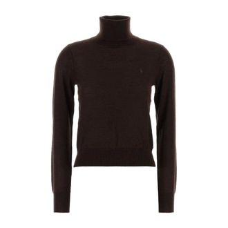 Polo Ralph Lauren Femme, Pulls, Brun, Taille: 36 FR Pull &agrave; col roul&eacute; en laine