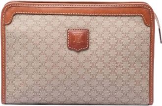 Celine Pre-owned Vintage Canvas Clutch - Femme - Pre-owned - Beige - Taille: ONE Size