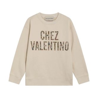 Valentino Garavani Jersey Sweatshirt - - Sweatshirts & Hoodies - Damen - Beige - S
