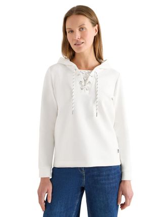 Cecil Hoodie Shirt mit Strings Vanilla White XXL