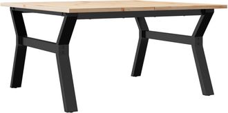 Generic Esstisch mit Naturholzplatte und Schwarzem Metallrahmen, Quadratischer K&uuml;chentisch Im Industriestil, Anwendbar f&uuml;r Kleine R&auml;ume, Fr&uuml;hst&uuml;cksecken und E