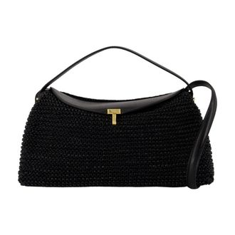 Toteme Womens T-Lock Top Handle Bag Black Calfskin