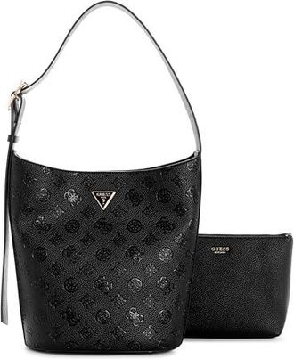 Guess sac &agrave; &eacute;paule sac daccessoires Cresidia II Bucket Bag Black Logo noir