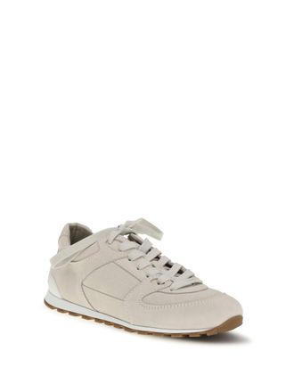 Brunello Cucinelli Womens Suede Sneakers Avorio