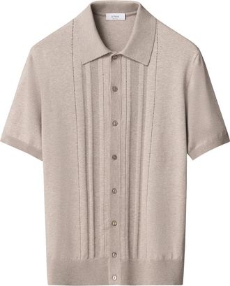 Eton Durchgekn&ouml;pftes Strick-Poloshirt mit Streifenakzenten in