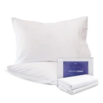 FluffCo Kühlende Kissenbezüge für King-Size-Kissen - Premium, Luxus und Hotel-Qualität Kissenbezüge für Seitenschläfer - maschinenwaschbar, weißer Satin-Stoff