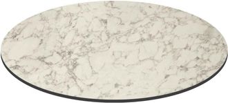 Oviala Plateau de table ronde 60 cm 4 places marbre