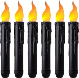 Cabilock Batteriebetriebene LED Stabkerzen Flammenlos 6 St&uuml;ck Schwarz Elektrische LED Kerzen mit Warmwei&szlig;em Licht Tischdeko f&uuml;r Hochzeit Party und Weihnachtsbe