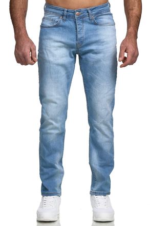 Elara Herren Jeans Slim Fit Hose Denim Stretch Chunkyrayan EL368D2 Hellblau-31W / 30L