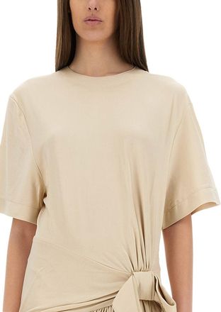 Paco Rabanne Bow Detail Viscose Mini Dress - Beige