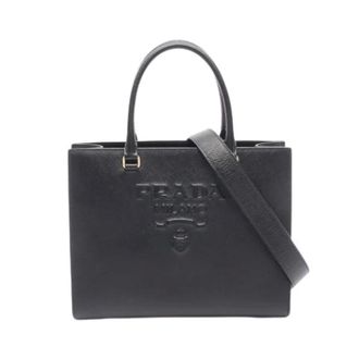 Prada Sac &agrave; main triangle Saffiano Pre-owned - Femme - Pre-owned - Noir - Taille: ONE Size