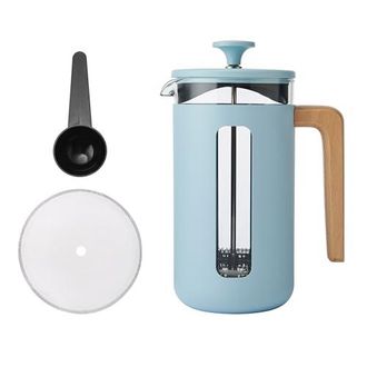 La Cafeti&egrave;re La Cafetiere Pisa Cafeti&egrave;re 8 Tasses en Acier Inoxydable Durable, R&eacute;sistant &agrave; la Chaleur avec Poign&eacute;e &Eacute;l&eacute;gante en Bois Naturel, Piston Polyvalent pour