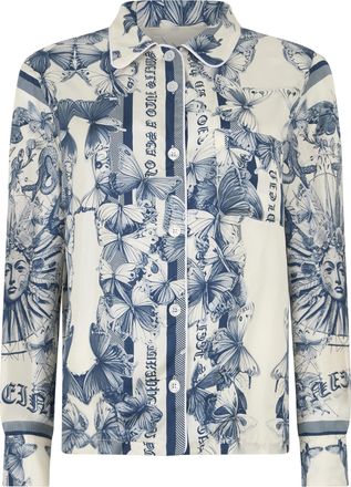 Philipp Plein Silk Pajama Shirt Butterfly Tattoo