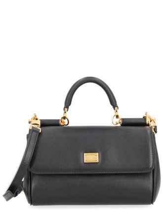 Dolce & Gabbana Womens My Sicily Bag Black Leather Handbags Hand