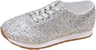Generic Baskets plates &agrave; paillettes pour femme - Confortables et respirantes - Chaussures de sport - Chaussures de course en plein air - Chaussures larges pou