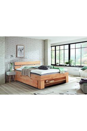 Livetastic Stauraumbett, Buche, Holz, Kernbuche, massiv, 4 Schublade(n) Schubladen, 140x200 cm, in verschiedenen Holzarten erh&auml;ltlich, Schlafzimmer, Betten, Stau