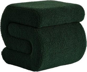 Sweeek Sweeek - Tabouret / pouf design revêtement bouclette vert 1 place l 43 x p 47 x h 44cm - Sasha